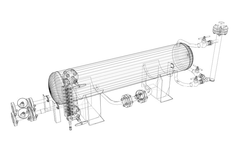 Industrial tank with valves Royalty Free Vector Image