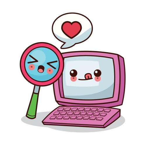 Isolated kawaii laptop design Royalty Free Vector Image