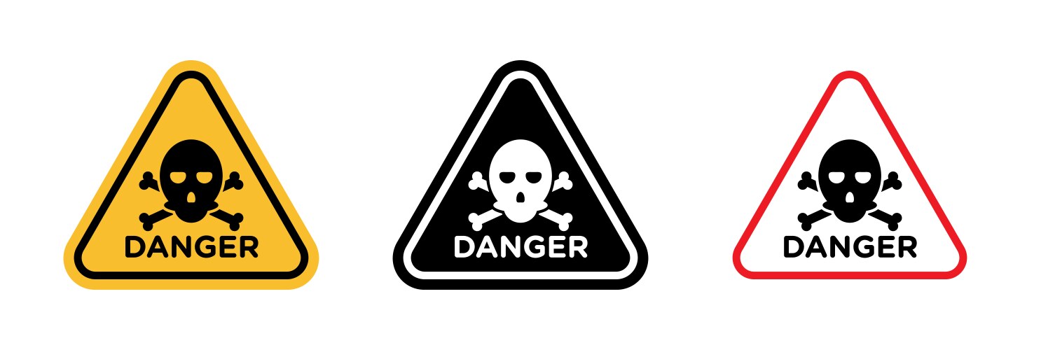 Danger sign icon set notice for general hazards Vector Image