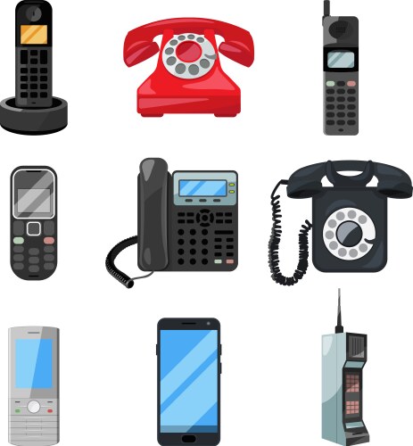 Phone icon in different style Royalty Free Vector Image