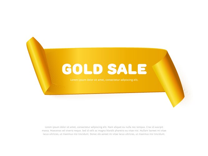 Golden arch with brown ribbon banner award Vector Image