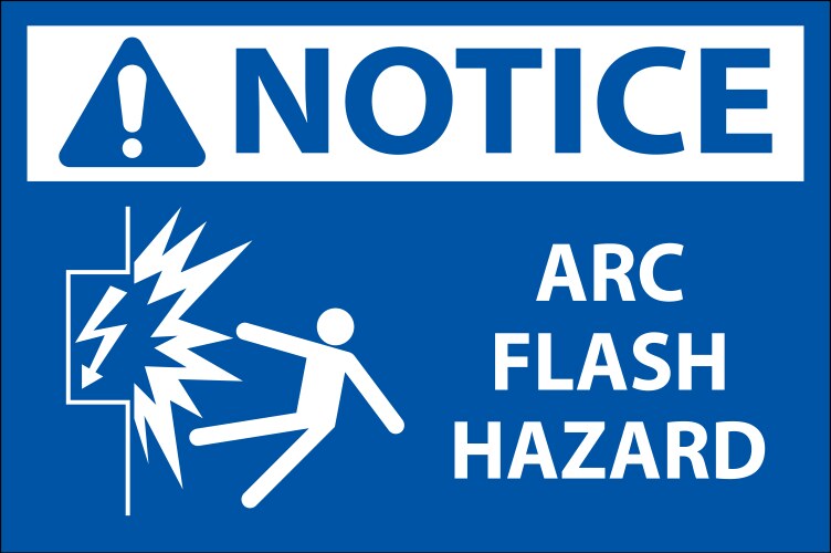 Warning arc flash hazard sign on white background Vector Image