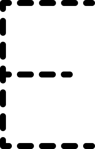 Tracing alphabet letter e prewriting dotted line Vector Image