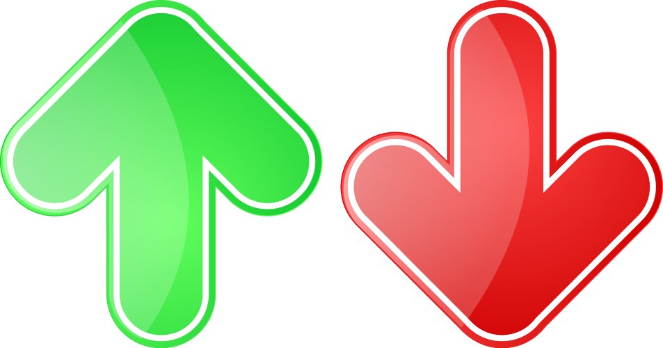 Red and green arrow up down Royalty Free Vector Image