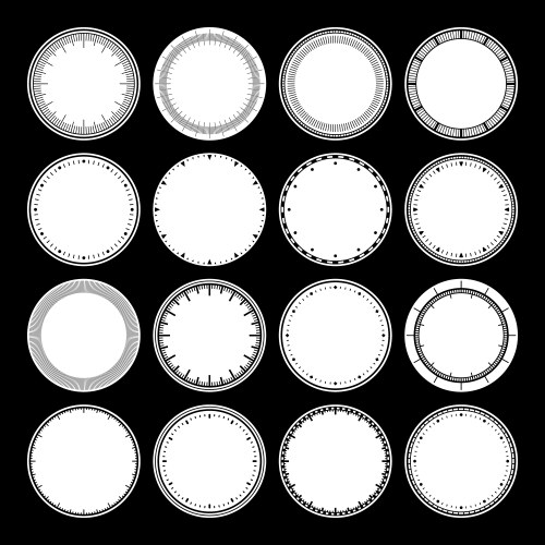 Mechanical clock faces with arabic numerals bezel Vector Image
