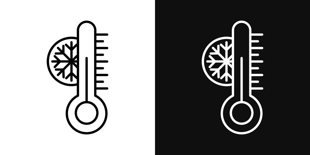 Thermometer cold icon set winter freezing Vector Image