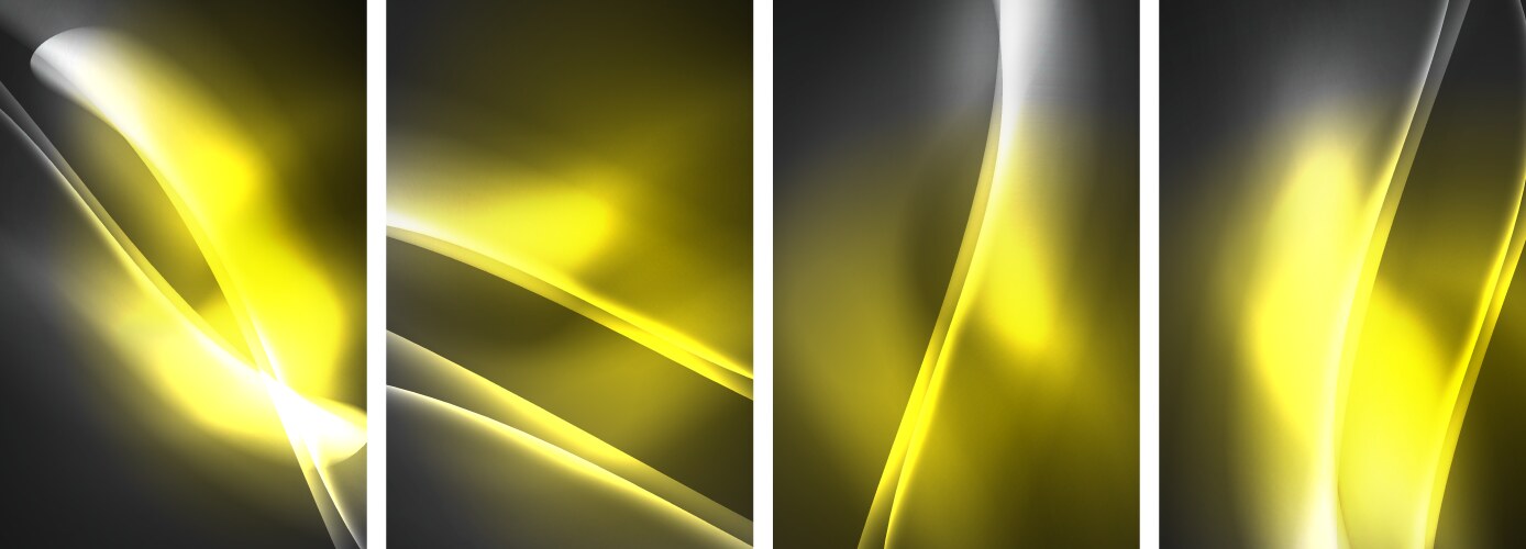 Green and yellow light beams illuminate a dark Vector Image