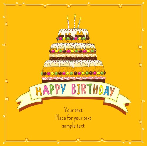 Birthday Cake Card Happy Vector Images (over 31,000)