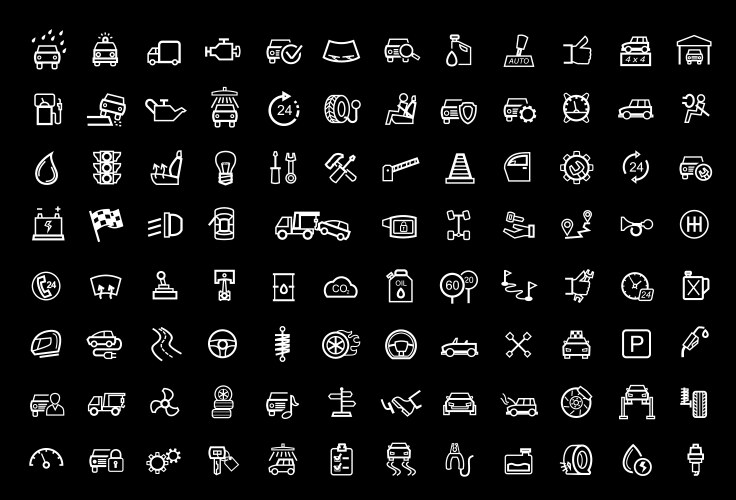 100 flat metallic universal icons Royalty Free Vector Image