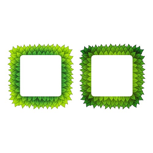Square leaves frame Royalty Free Vector Image - VectorStock