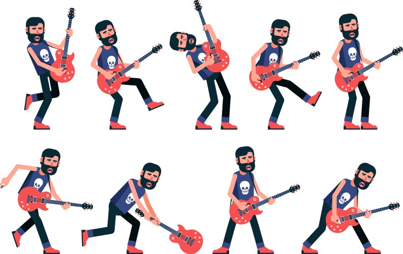 Rock musicians and singers isolated on white Vector Image
