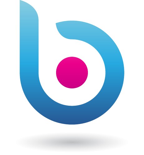 Blue abstract letter b symbol with swooshed Vector Image