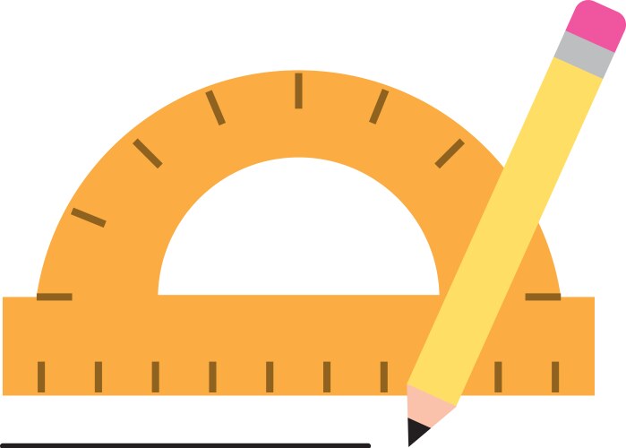 Protractor rule doodle Royalty Free Vector Image