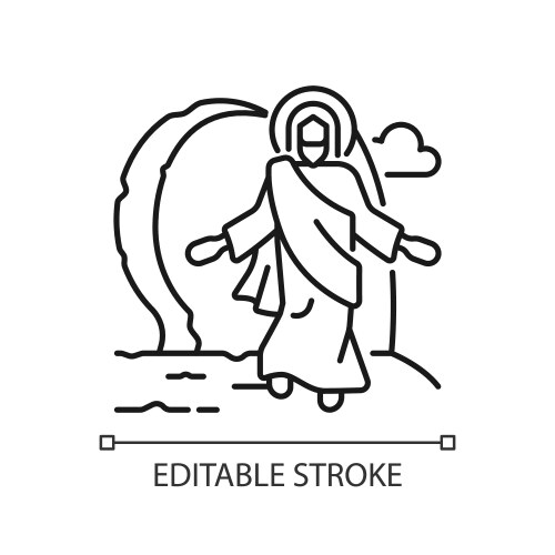 Resurrection of jesus gradient linear icon Vector Image