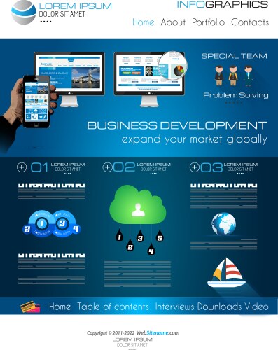 Attractive modern web template with flat ui Vector Image