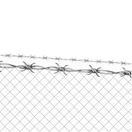 Fence with barbed wire Royalty Free Vector Image