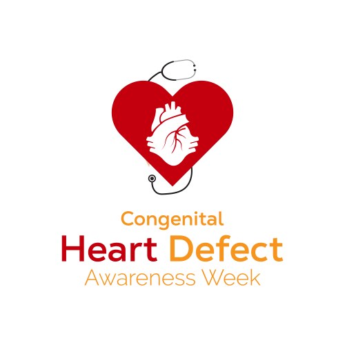 Congenital heart defect awareness week Royalty Free Vector