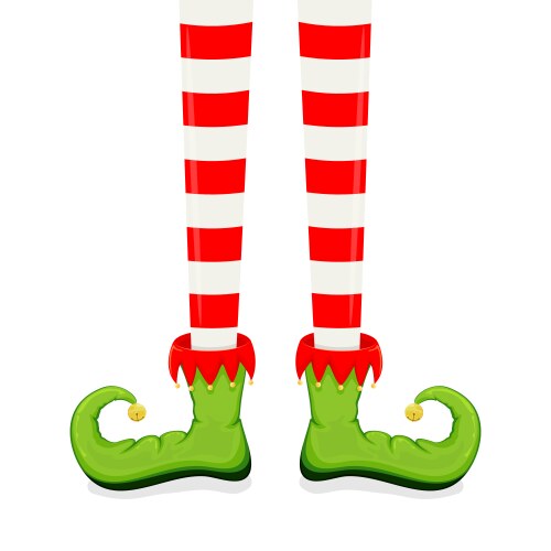 Christmas card with elf girls legs Royalty Free Vector Image