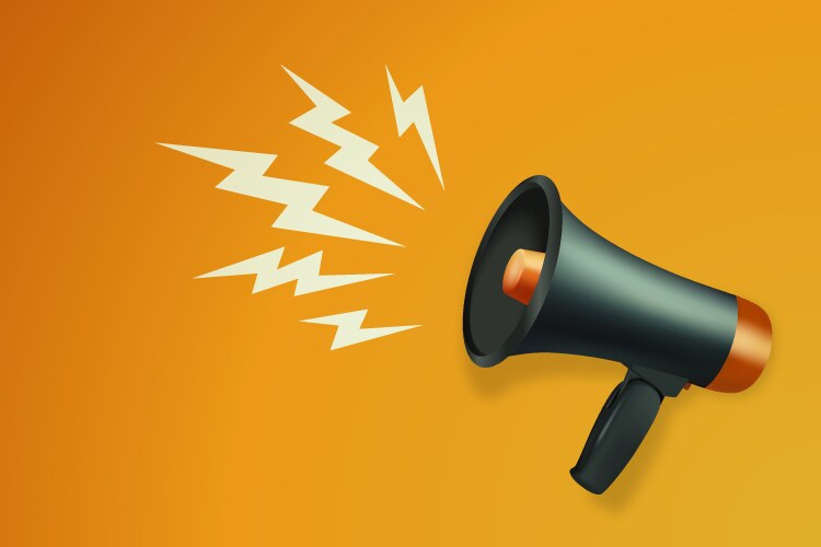 Realistic 3d simple black megaphone icon Vector Image