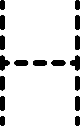 Tracing alphabet letter h prewriting dotted line Vector Image