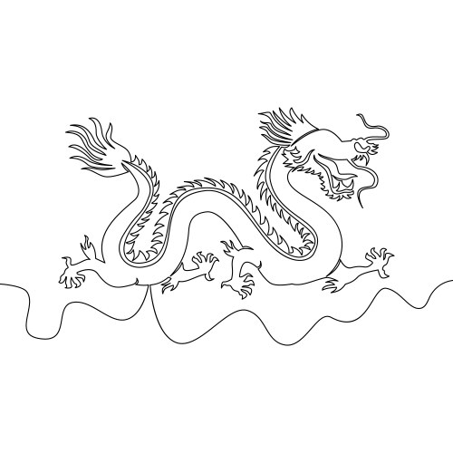 Japanese Dragon Outline Drawing