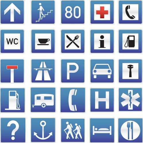 Traffic sign collection Royalty Free Vector Image
