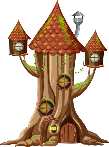 Cartoon fairy tale house made hat Royalty Free Vector Image