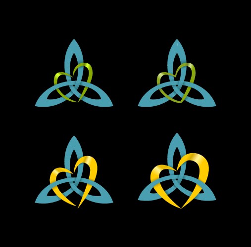 Love trident logo design Royalty Free Vector Image