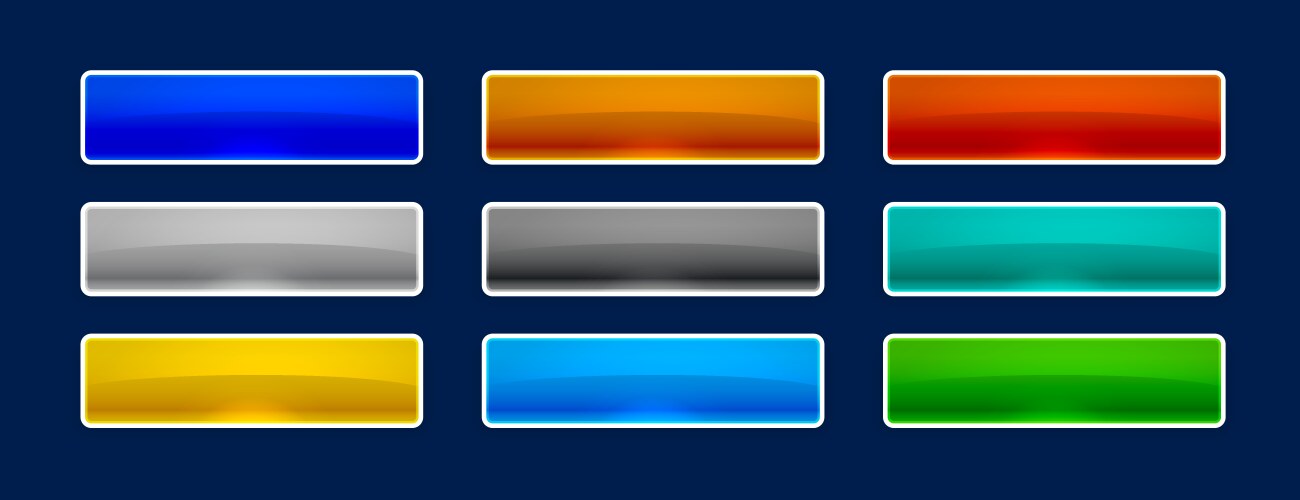 Collection of 3d web app button element sign Vector Image