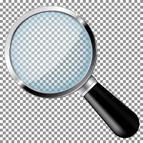Magnifying glass on a transparent background Vector Image