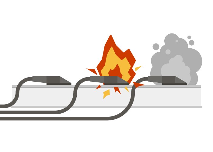 Electrical Fire Hazard - Overload Royalty Free Vector Image