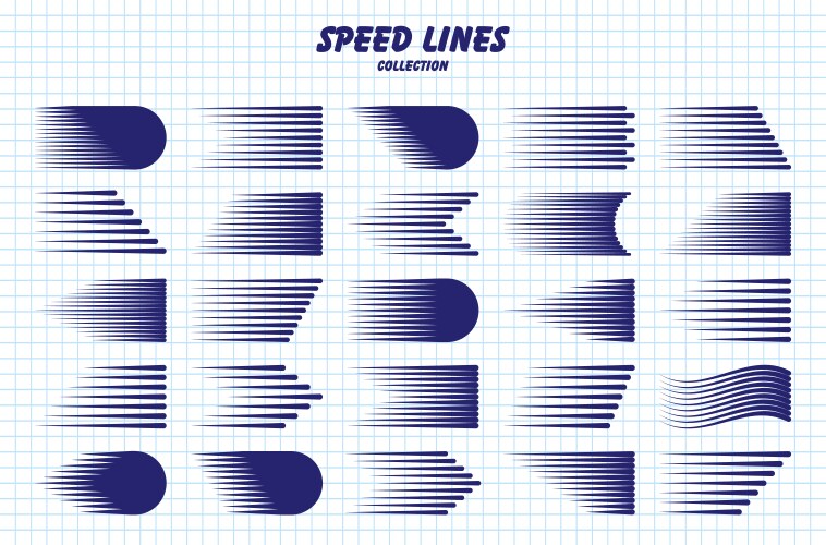 Red comic speed lines signs collection motion Vector Image