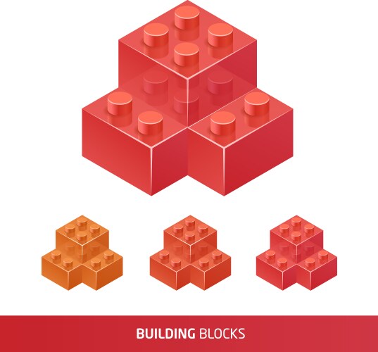 Plastic building blocks toy bricks cartoon icon Vector Image