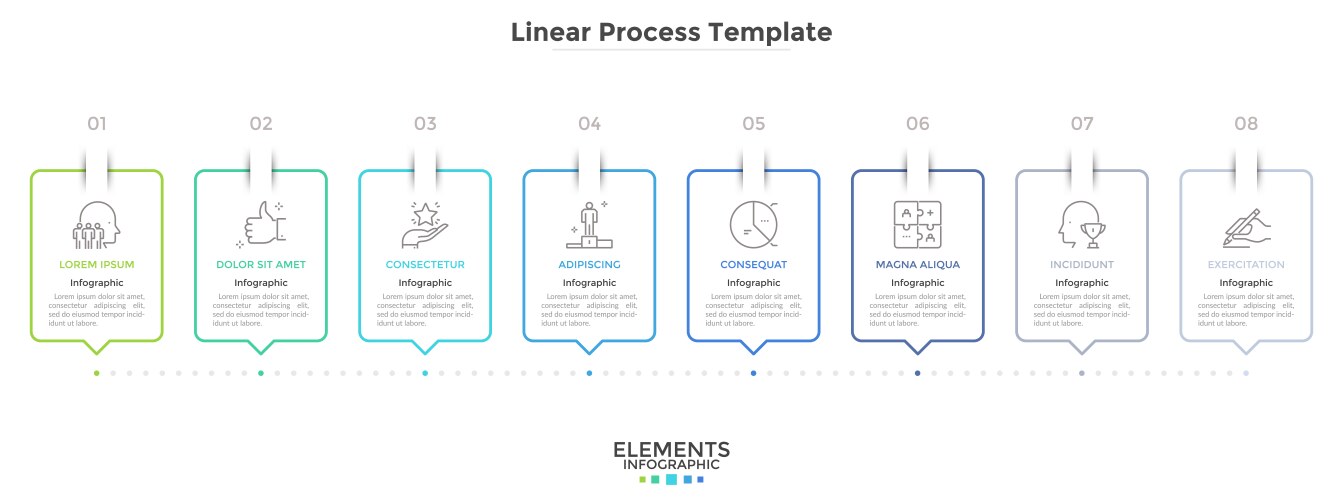 Modern linear infographic template Royalty Free Vector Image
