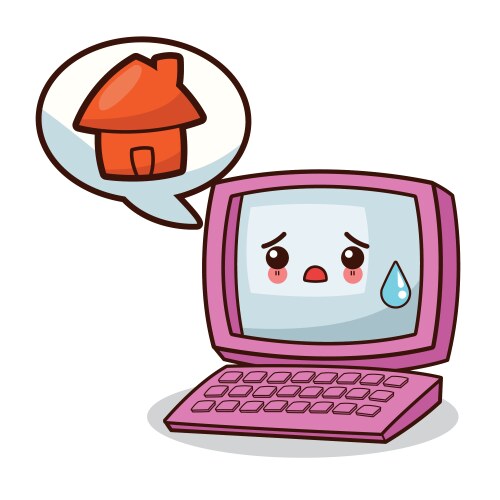 Isolated kawaii laptop design Royalty Free Vector Image
