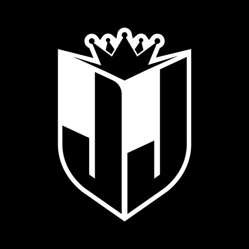 Jj letter bold monogram with shield shape Vector Image