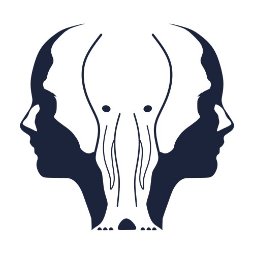 Silhouettes two head Royalty Free Vector Image