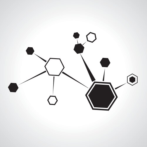 Atom molecule structure Royalty Free Vector Image