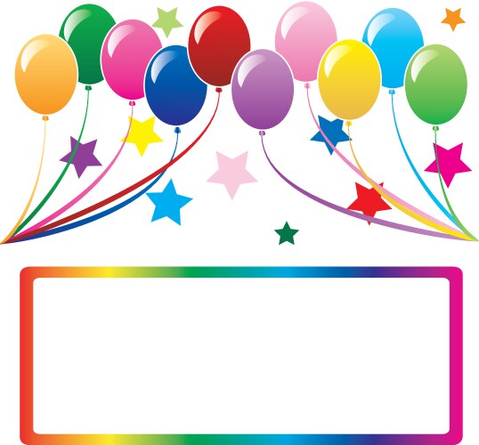 Birthday emoticon with balloon Royalty Free Vector Image