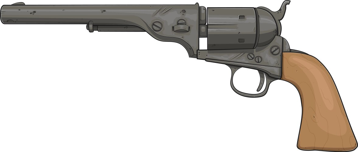 Cartoon colt single action revolver 1873 Vector Image
