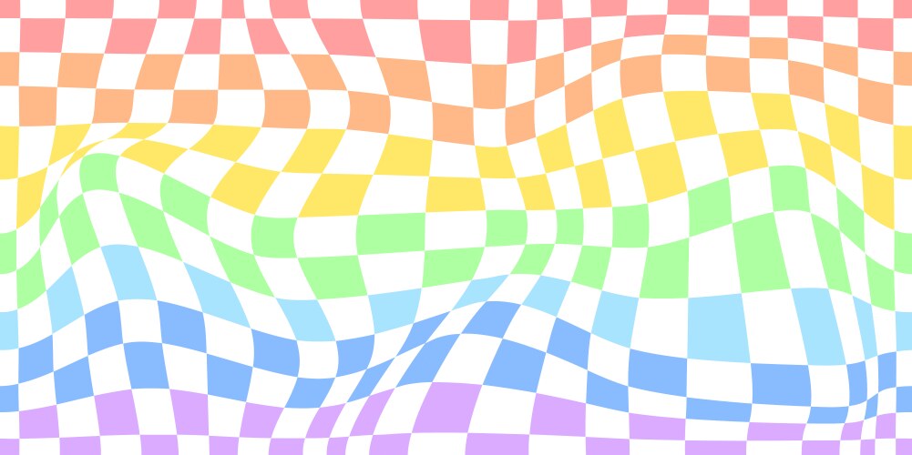 Psychedelic checkerboard rainbow Royalty Free Vector Image
