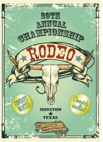 Rodeo poster with sample text Royalty Free Vector Image
