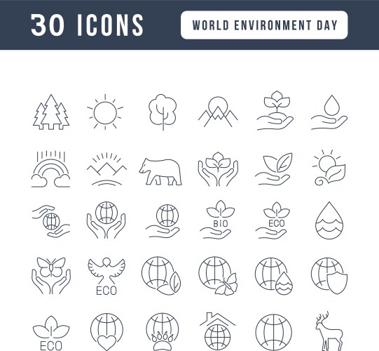 Environment icons Royalty Free Vector Image - VectorStock