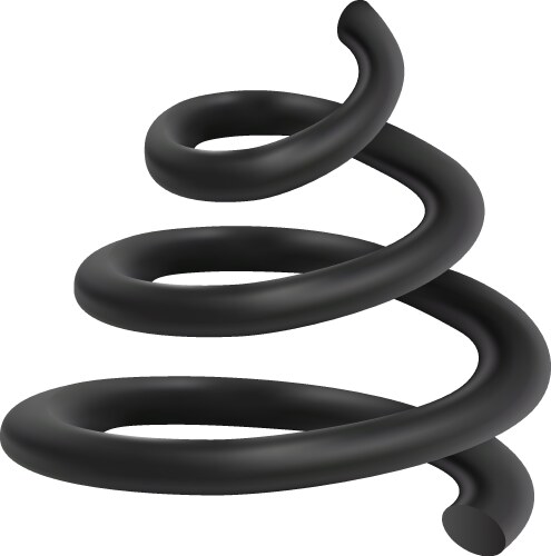 Black spiral cable mockup realistic style Vector Image