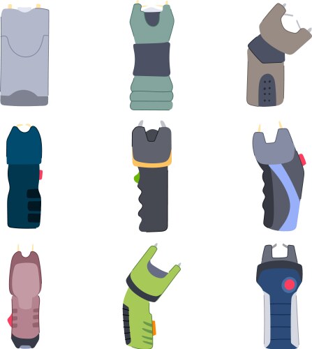 Electric taser gun cartoon Royalty Free Vector Image