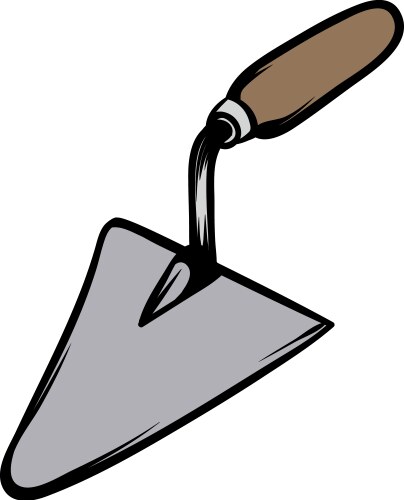Trowel icon in cartoon style isolated on white Vector Image