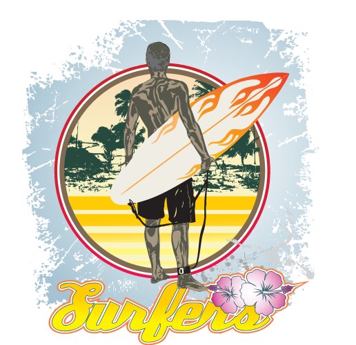 Surf big wave Royalty Free Vector Image - VectorStock