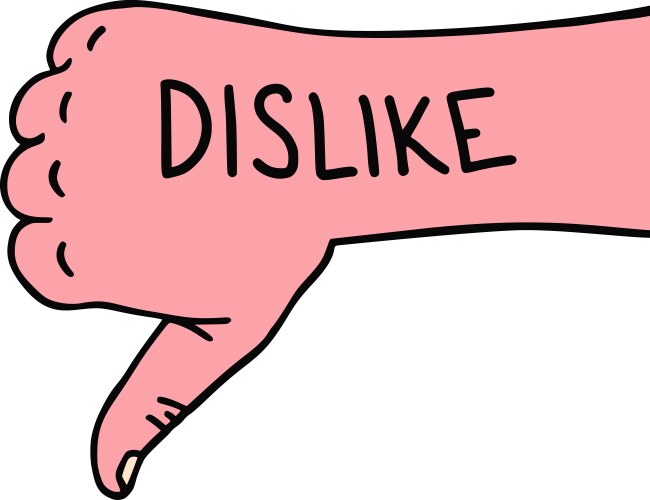 Like and dislike doodle hand drawn colorful Vector Image