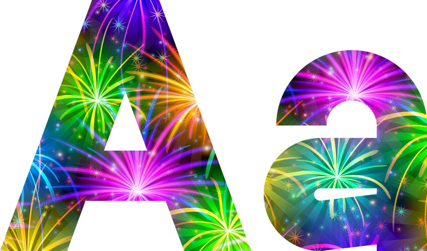 Set of letters firework n Royalty Free Vector Image