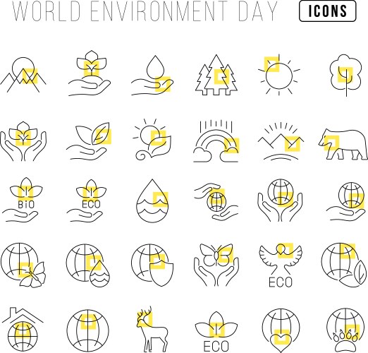 36 symbols for eco environment Royalty Free Vector Image